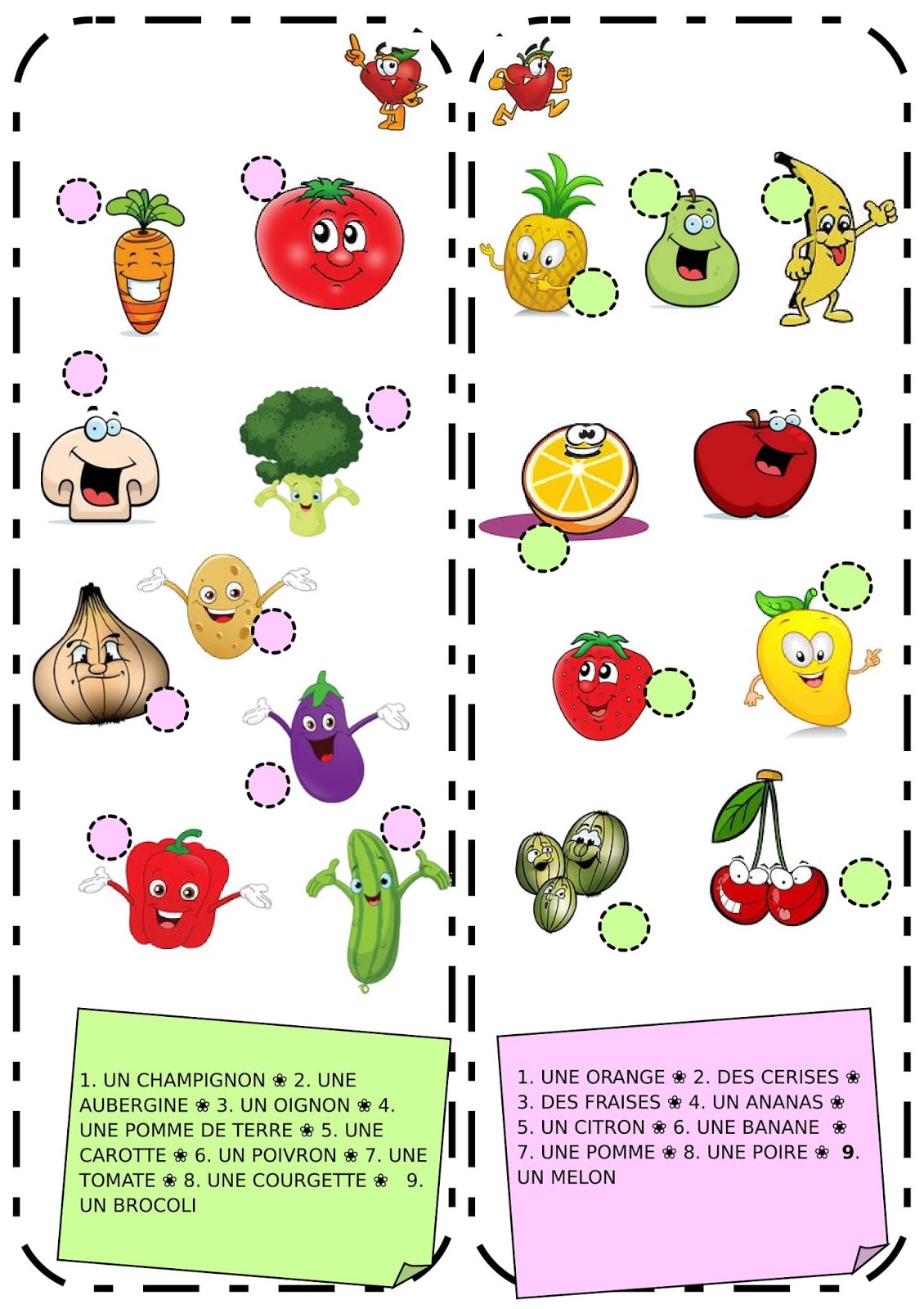 El francés es chouette: FRUITS ET LÉGUMES 3º