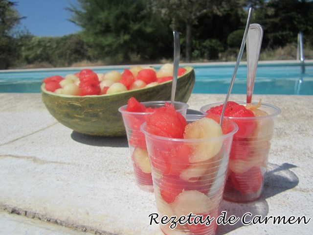 Macedonia o ensalada de frutas: sandía y melón