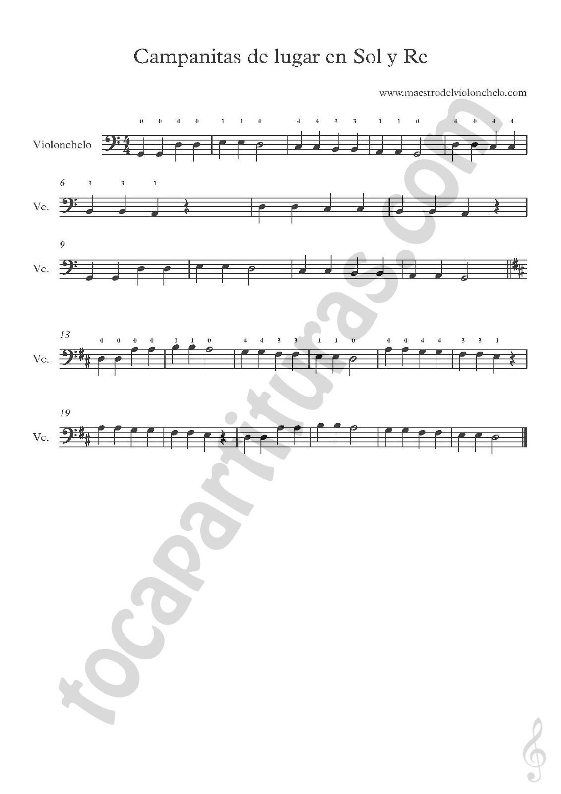 tocapartituras: 7 Partituras en Clave de Fa para Violonchelo con Vídeo ...