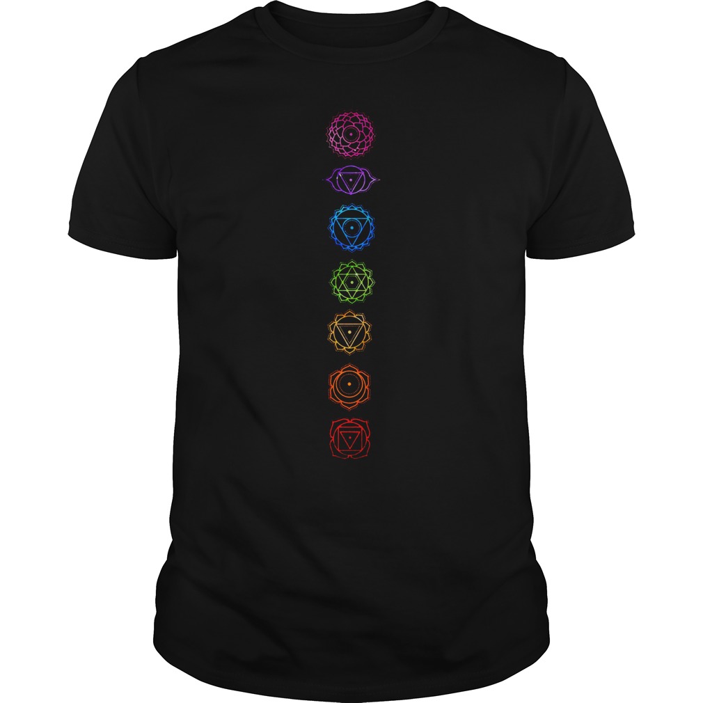 Chakra Yoga T-Shirt Gift - 7 Chakras Rainbow Meditation Tee Black Women ...