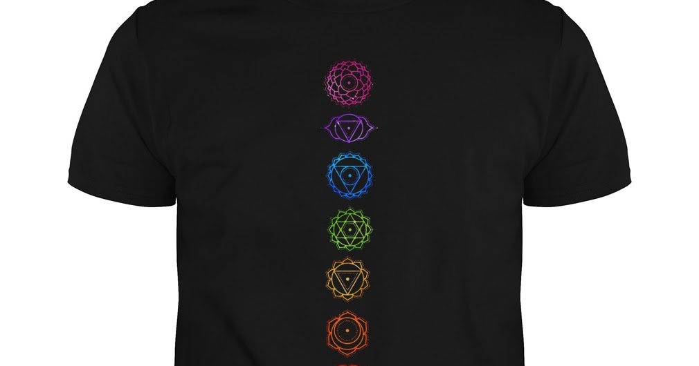 Chakra Yoga T-Shirt Gift - 7 Chakras Rainbow Meditation Tee Black Women ...