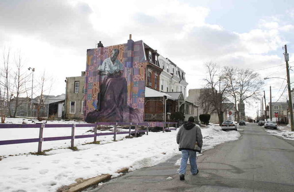 Black Threads: "Holding Grandmother's Quilt" Mural in Philadelphia
