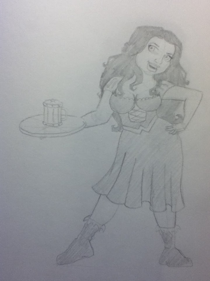Steve Coffin Daily Sketch Blog: 273 - Bar Wench Sketch