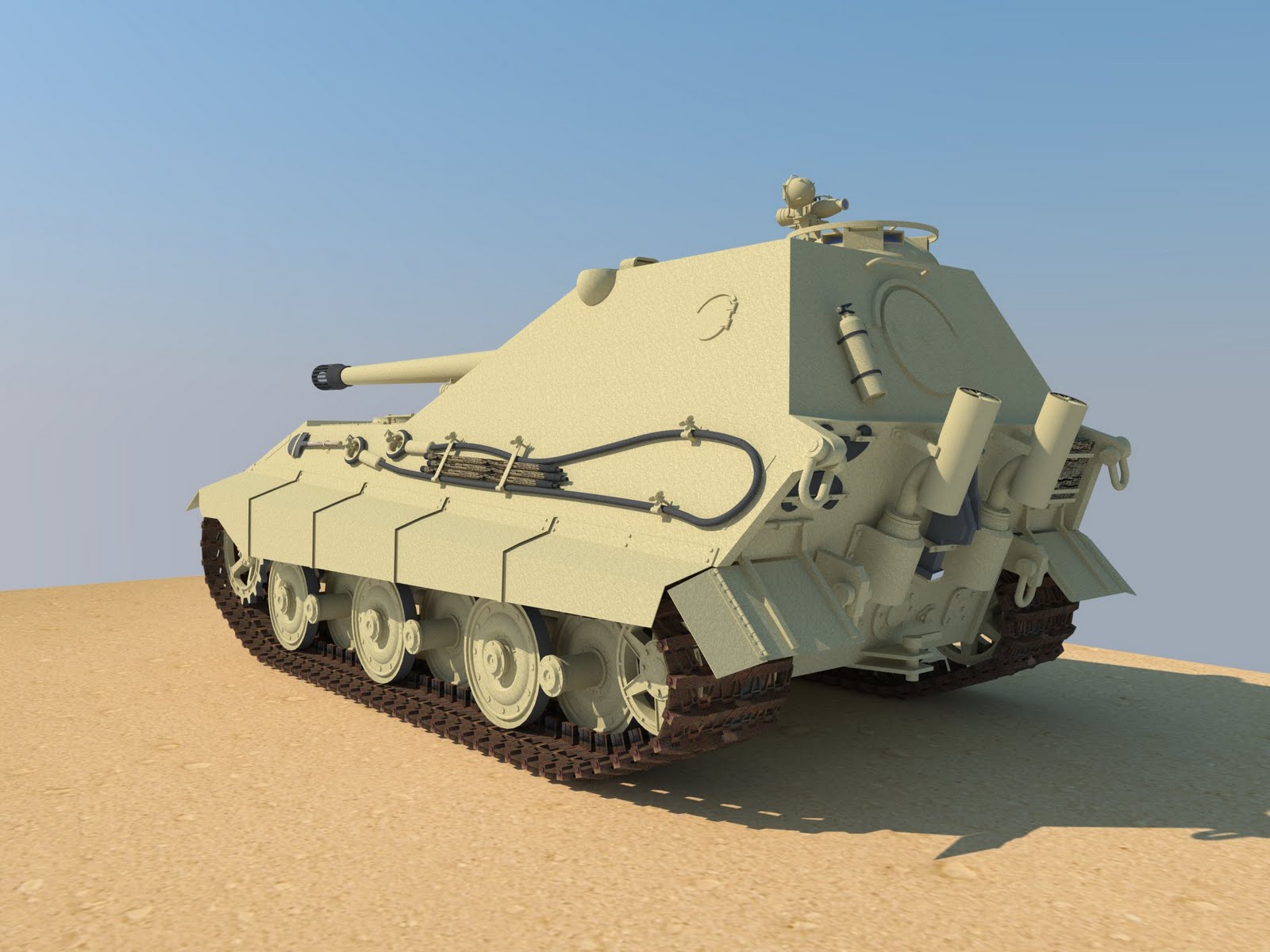 SketchUP Power 草圖力量: PanzerJager E50 - Mit 128mm KwK 44 (E50 128mm KwK ...