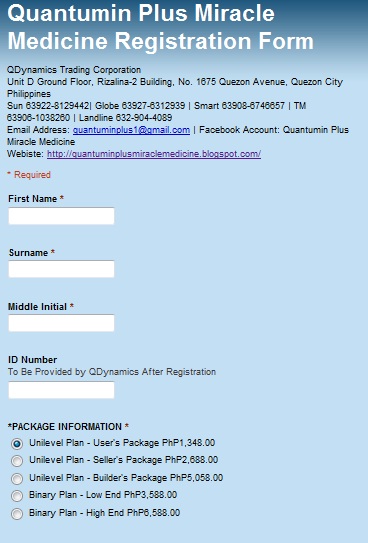 Quantumin Plus MiraminQ: Quantumin Plus Membership Form
