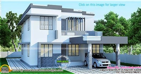Modern house ideal for 12 meter wide plot - Kerala Home Design and ...