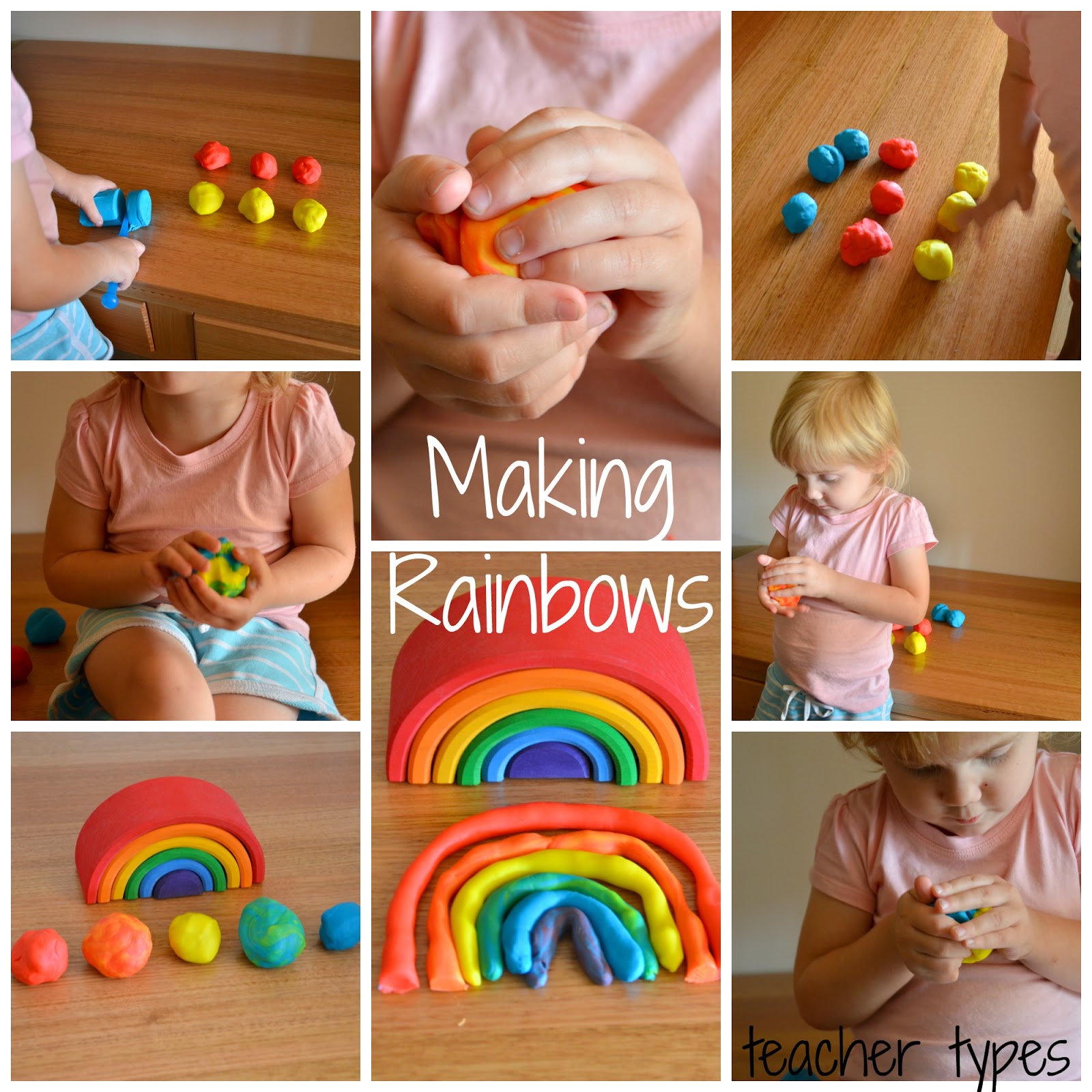 Making Rainbows | Colour Mixing with Play Doh - Teacher Types