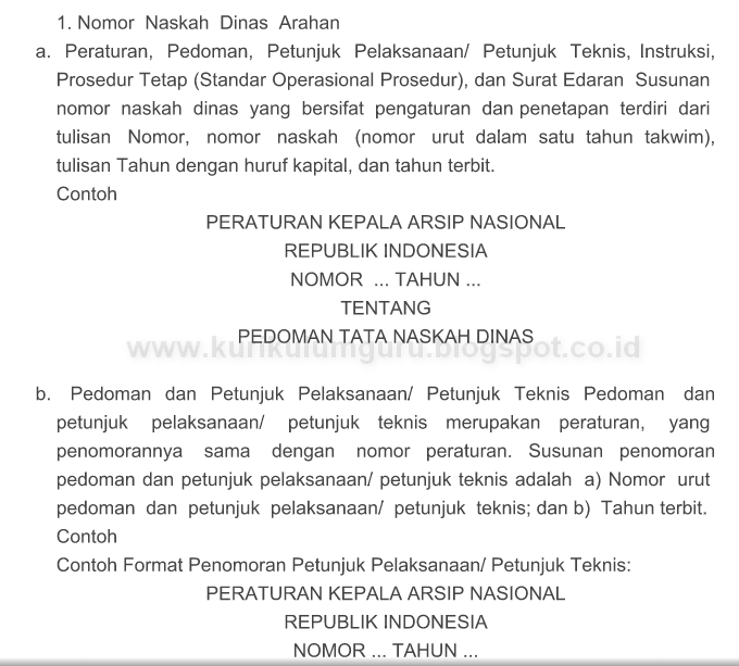 PERATURAN PENULISAN NOMOR INDEKS SURAT DINAS - Kurikulum Guru