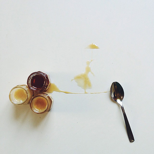 Artista transforma comida derramada em arte - Algumas Coisas