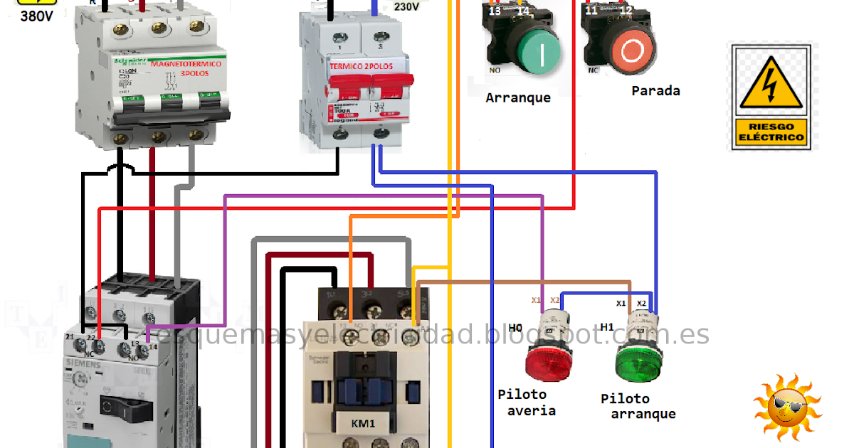 Esquemas eléctricos: Guardamotor con marcha y paro