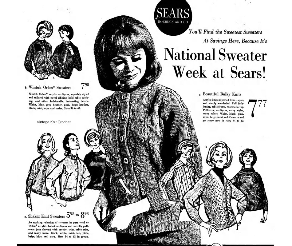 Vintage Knit Crochet - Bits of History: National Sweater Week