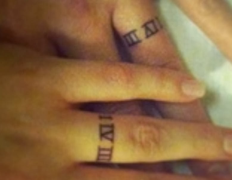 Wedding Band Tattoos Roman Numerals
