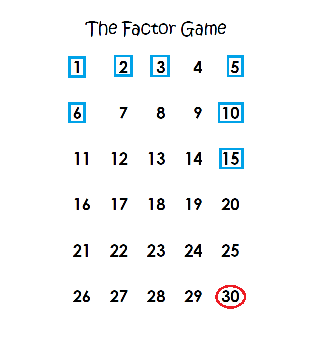 Middle School Math Moments (and more!): The Factor Game!