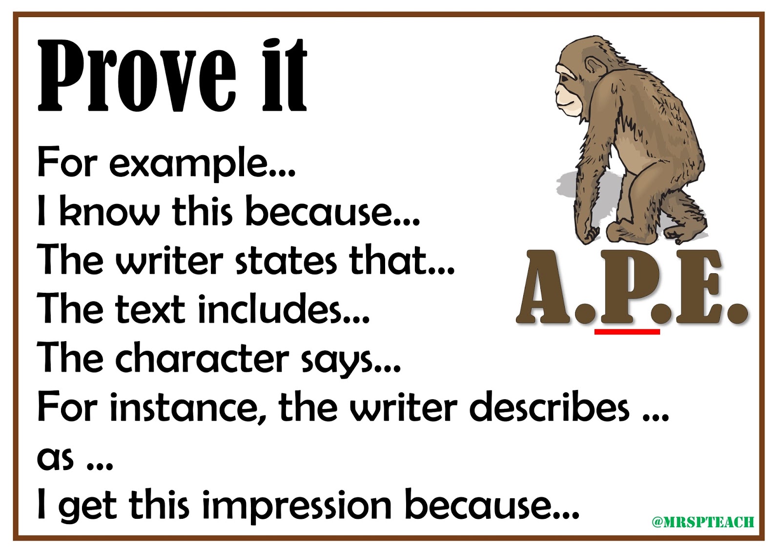 Mrs P Teach: Going A.P.E. (Replacing P.E.E.)