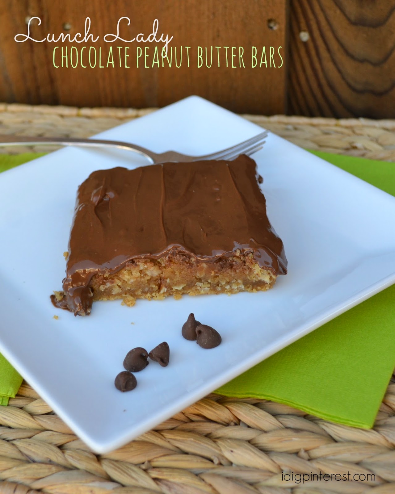 Lunch Lady Chocolate Peanut Butter Bars - I Dig Pinterest