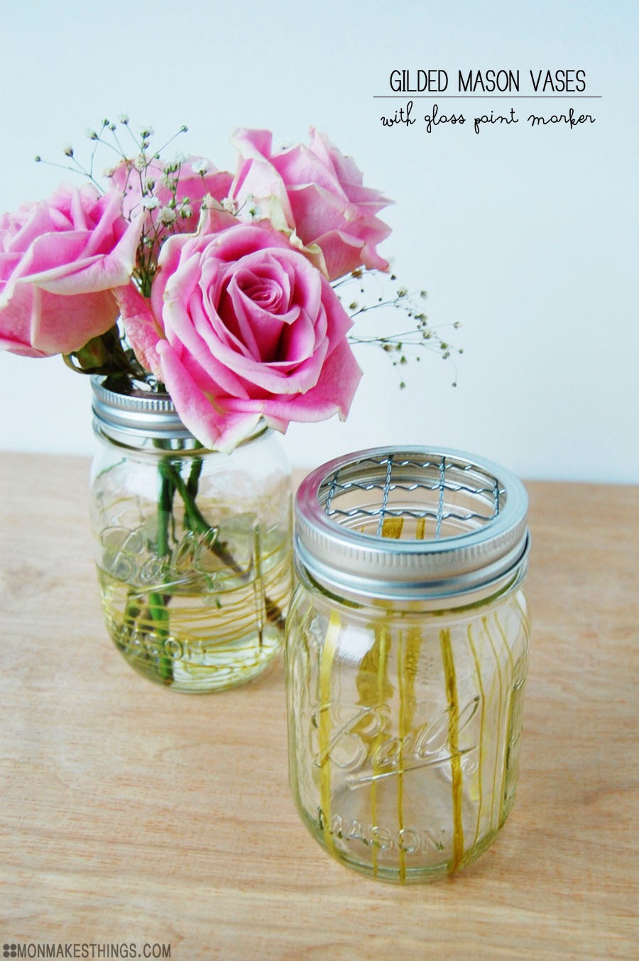 mon makes things: Gilded Mason Vases