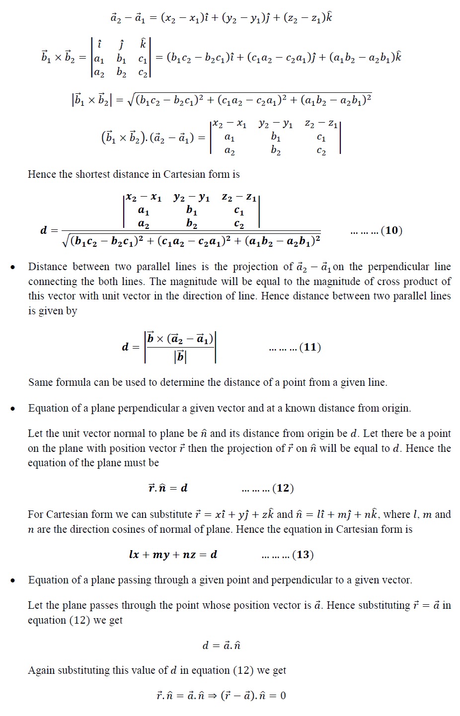CBSE 3-D Coordinate Geometry: Summary of 3D Coordinate Geometry CBSE based