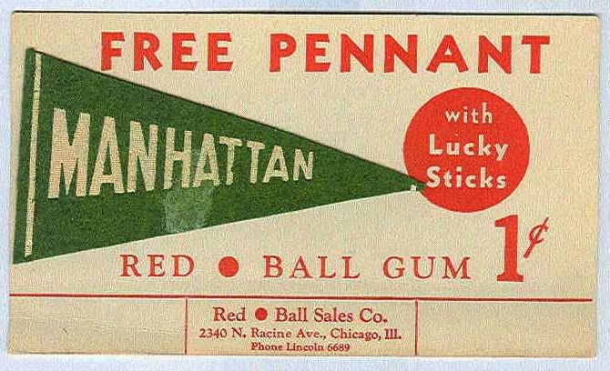 Borchert Field: 1936-37 Red Ball Gum Pennant