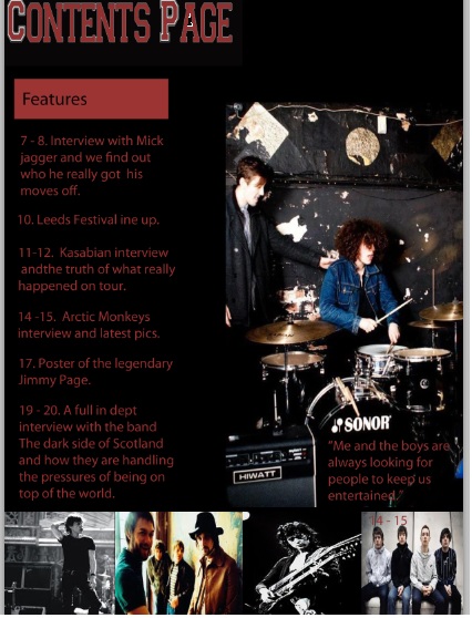 Media studies: Contents Page