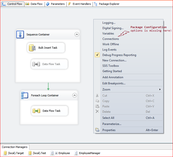 Tips and Tricks for SQL Server Developers: SSIS 2012 - Package ...