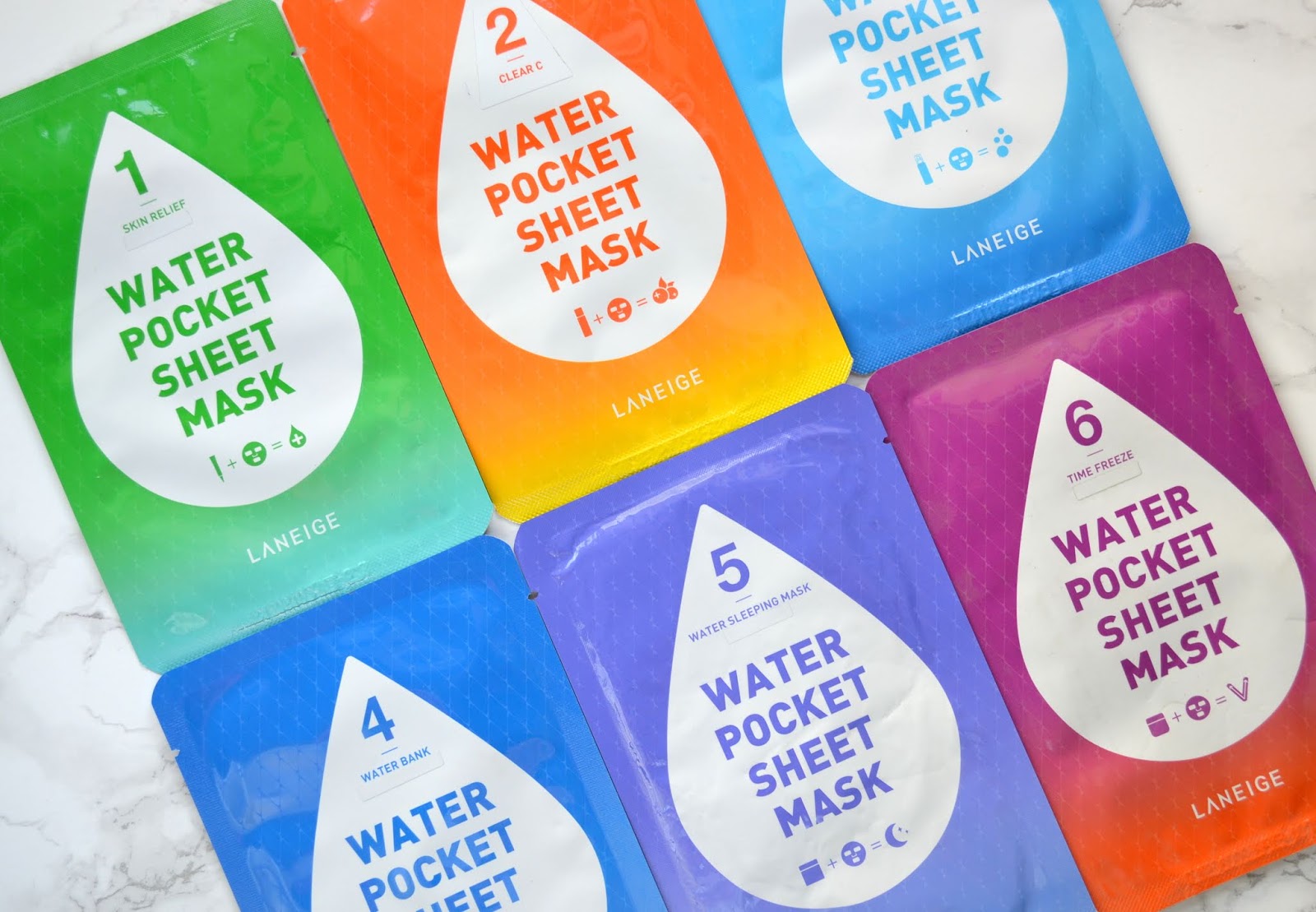 KBEAUTY | Laneige Water Pocket Sheet Masks #1 to #6 - The Breakdown ...