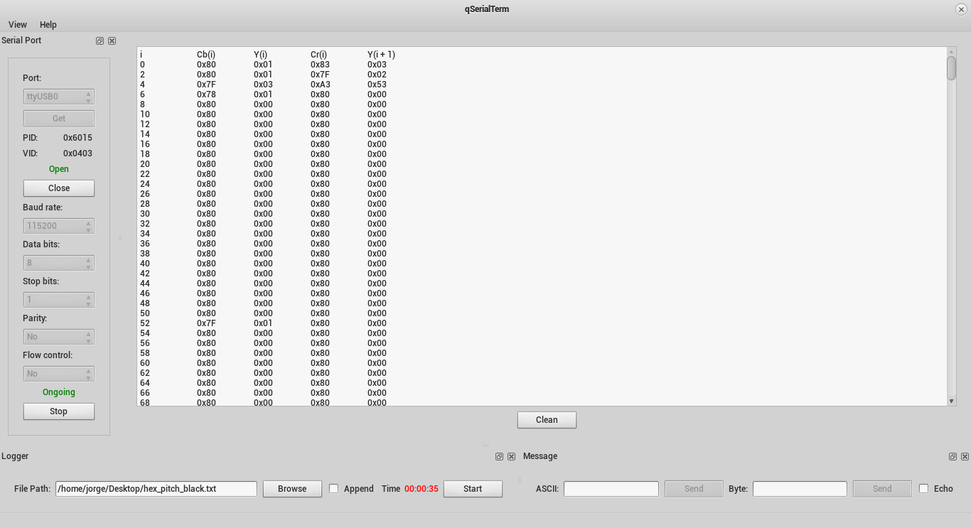 Embedded Programmer: Demo: STM32F4 + OV7670 + qSerialTerm