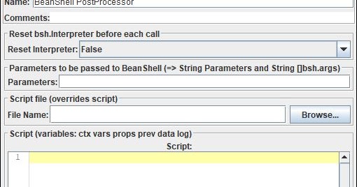 PerfLink: JMeter - PostProcessor - "BeanShell PostProcessor"
