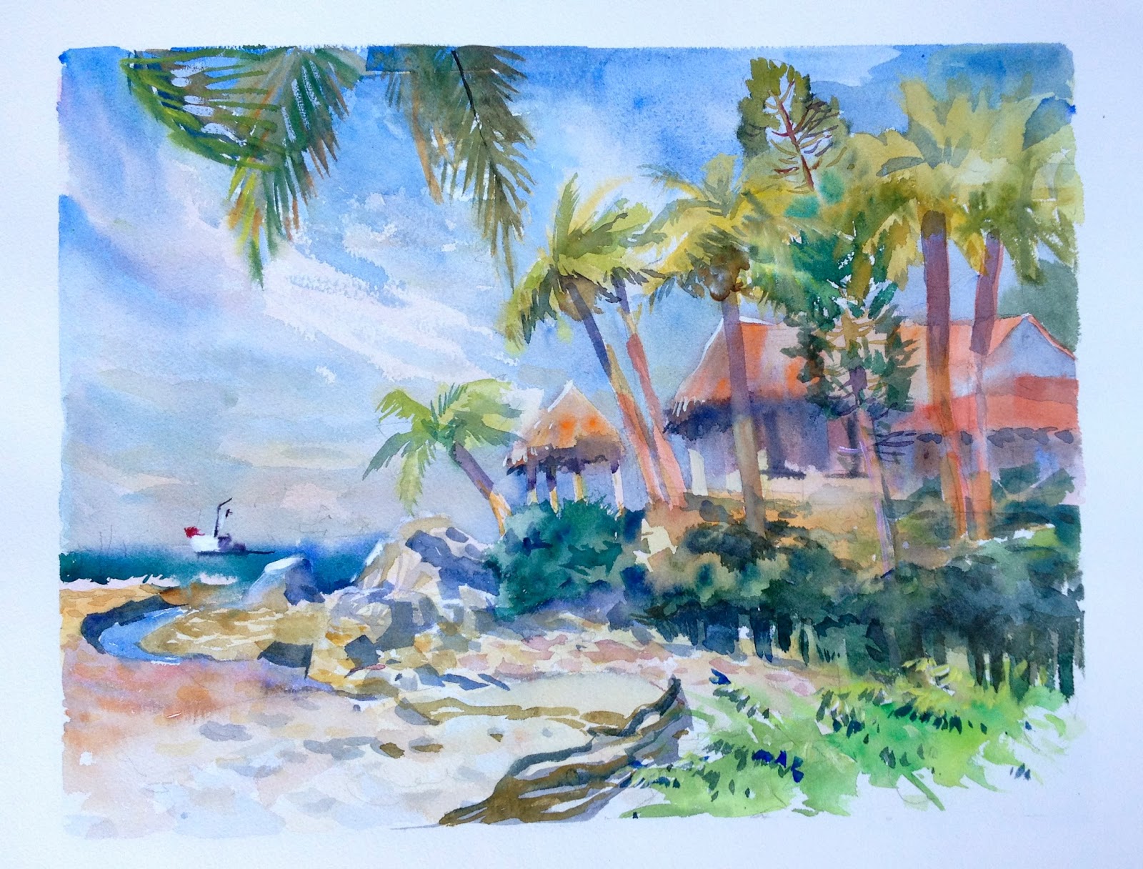 Veronika McLeod: Plein Air in Mexico. Watercolor paintings of Sayulita ...