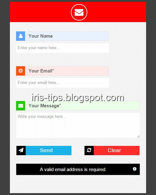 Tạo Biểu mẫu Liên hệ - Contact Form cho Blogger ~ Iris Tips