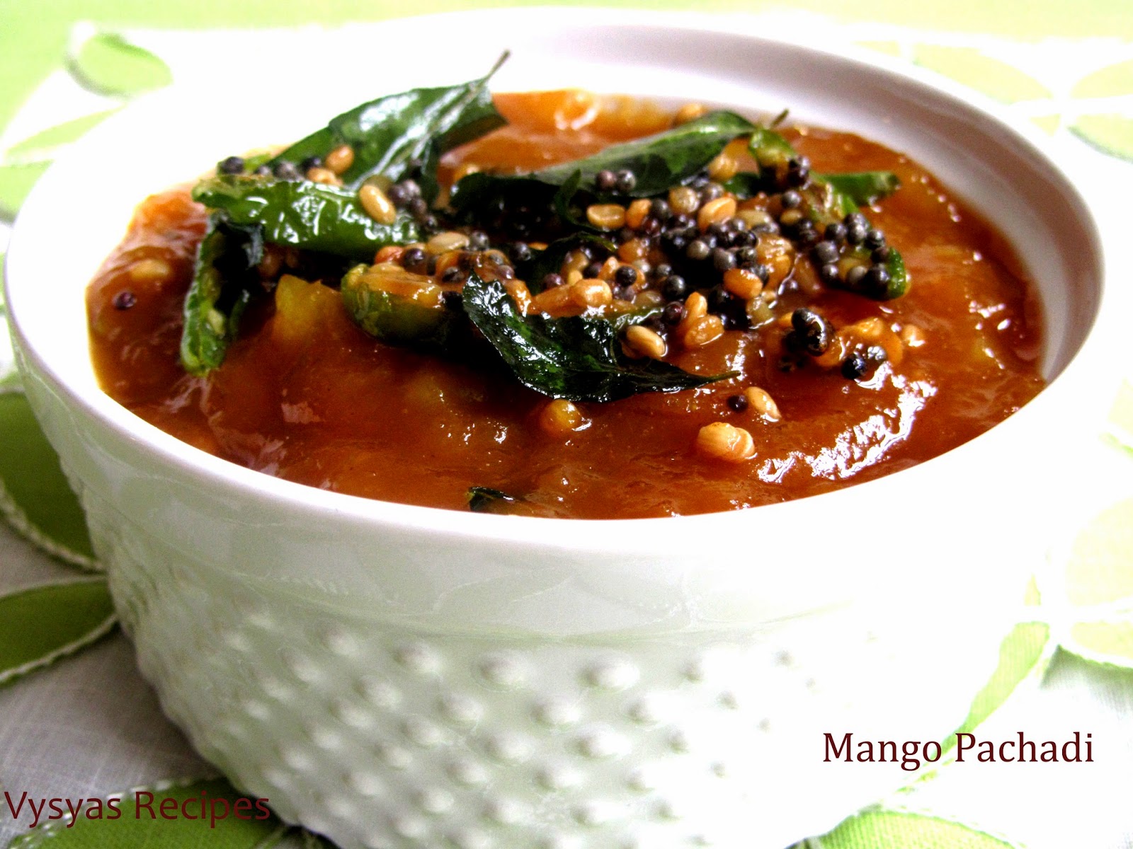 Vysya's Delicious Recipes: Mango Pachadi - Maangai Pachadi - Tamil New ...