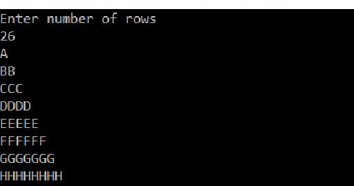 All C Programs: Alphabetical Pattern Programs in C
