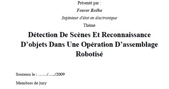 Détection de scènes et reconnaissance d'objets dans une opération d ...