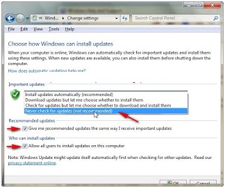 Menonaktifkan (disable) automatic update di windows 7