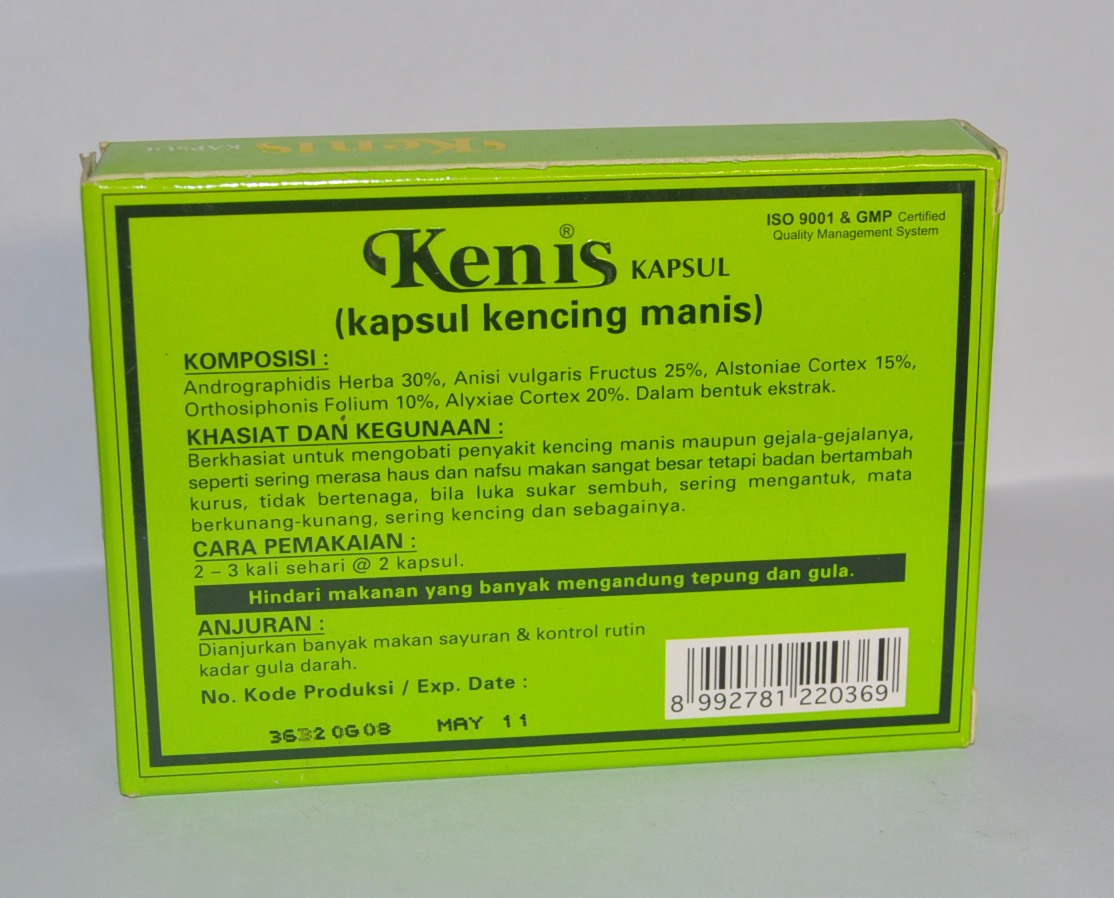 JamuJawa.com: KENIS, KAPSUL OBAT KENCING MANIS ( DIABETES MELLITUS ...