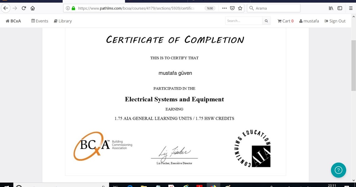 Commissioning Certificate - 1