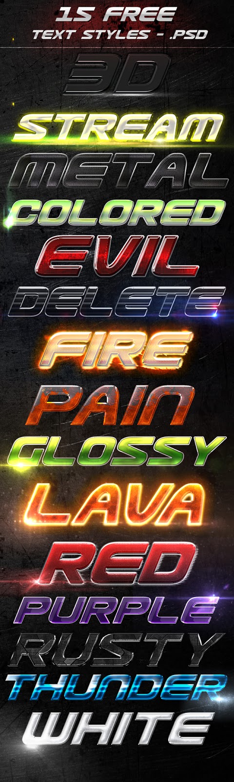 +40 Efectos y Estilos de Texto para Photoshop | Saltaalavista Blog