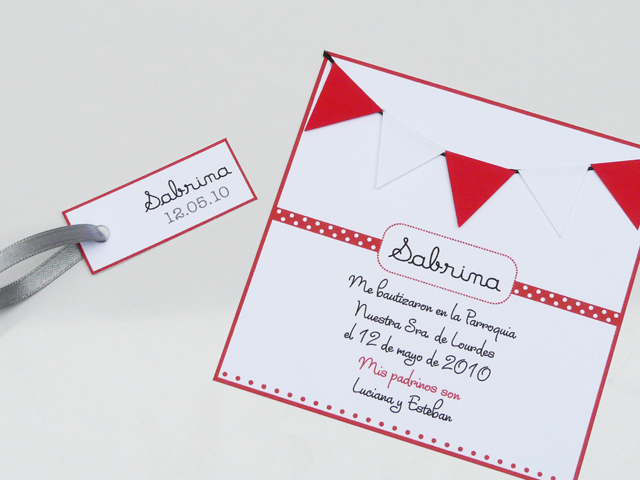 Tinta Azul: Invitaciones con banderines!!