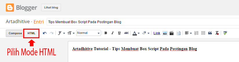 Cara Membuat Box Script Untuk Code Pada Postingan Blog - Artadhitive ...