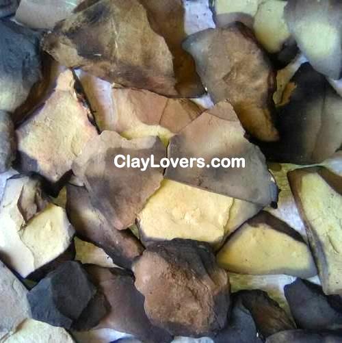 Different types of edible clays