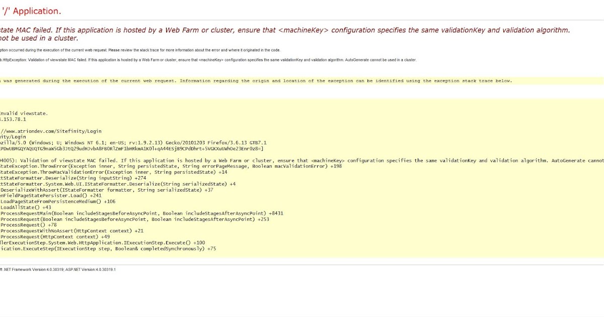 Validation of viewstate MAC failed Hatası - Asp.net