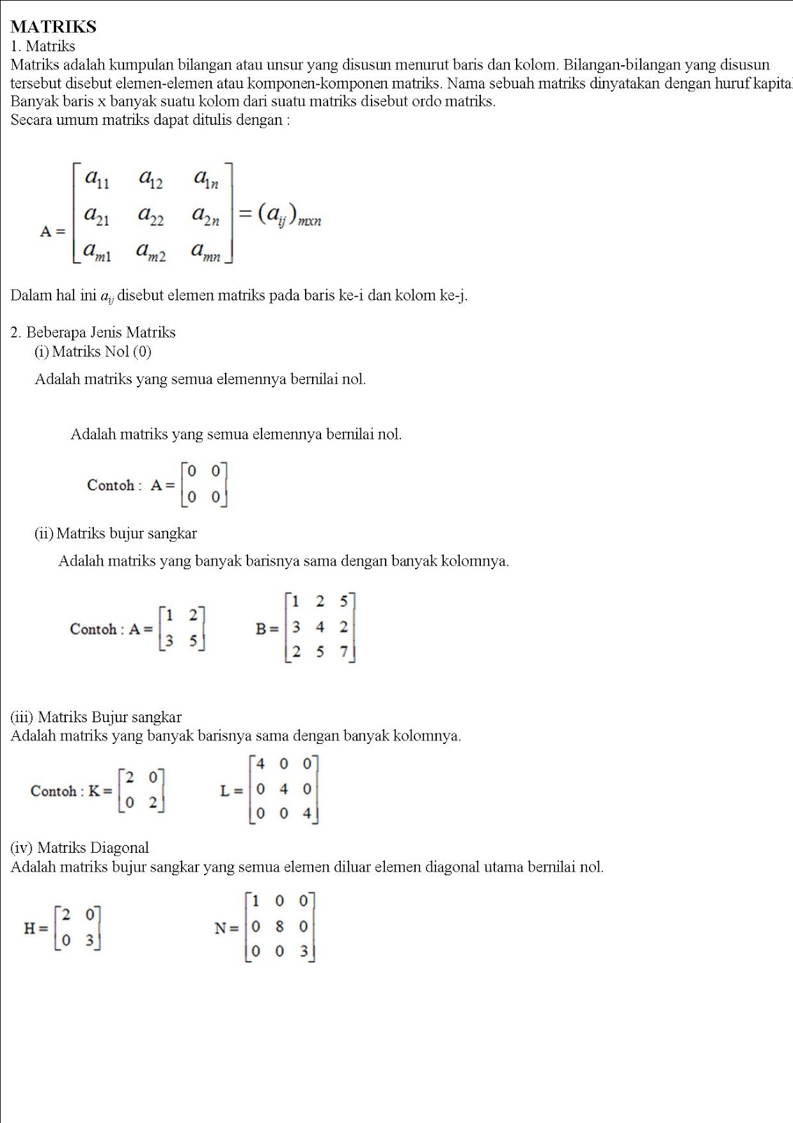 SYAFIK: RUMUS MATRIKS