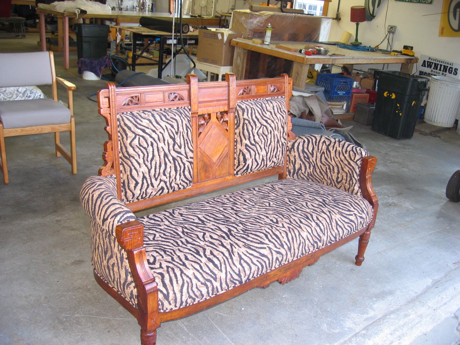 Homestyle Custom Upholstery and Awning: Antique Couch Recovered in ...
