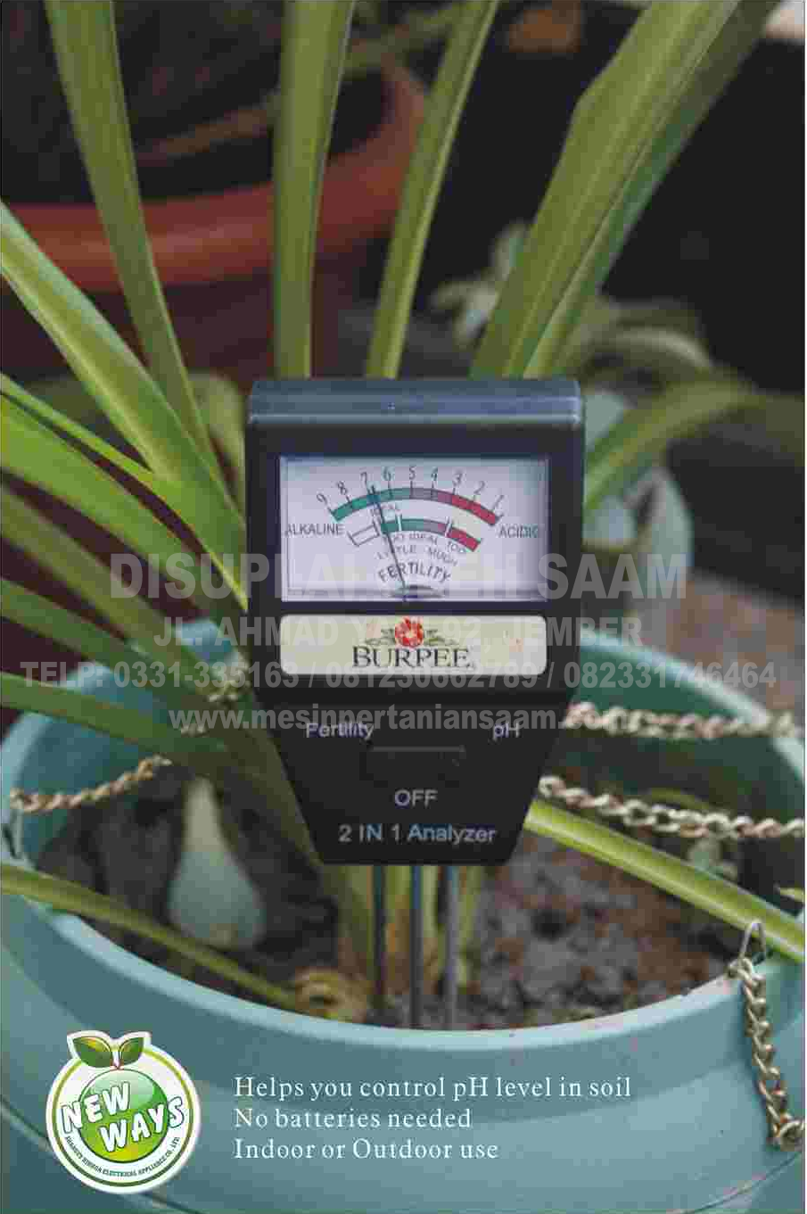 SAAM SOIL METER/PH METER TANAH 2IN1 KADAR PH + KESUBURAN ~ Santoso ...