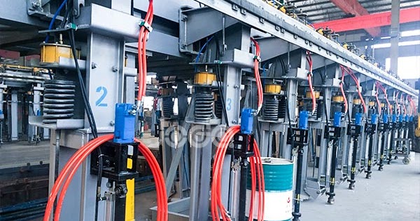 the automatic busbar jacking frame is used to lift the anode ...