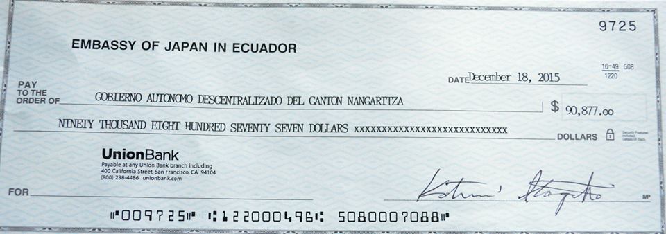 La Prensa de RJL: Un Cheque Famoso de la Embajada de Japón para el ...