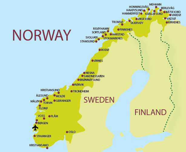 Kart over Norge | Kart over Norge By Regional Provinsen