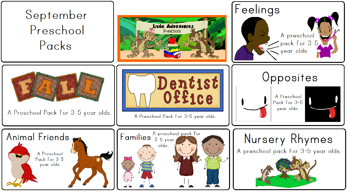 Little Adventures Preschool: September Preschool Packs