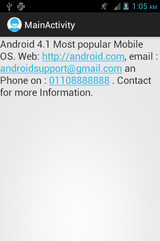 Android Blog Linked : Android Linkify