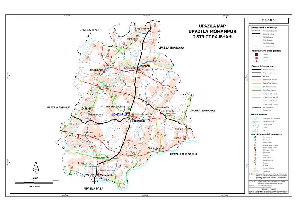 Mouza & Land Use Maps of Mohanpur Upazila, Rajshahi, Bangladesh ...