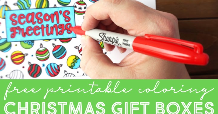 Free Printable Coloring Christmas Gift Boxes | artsy-fartsy mama